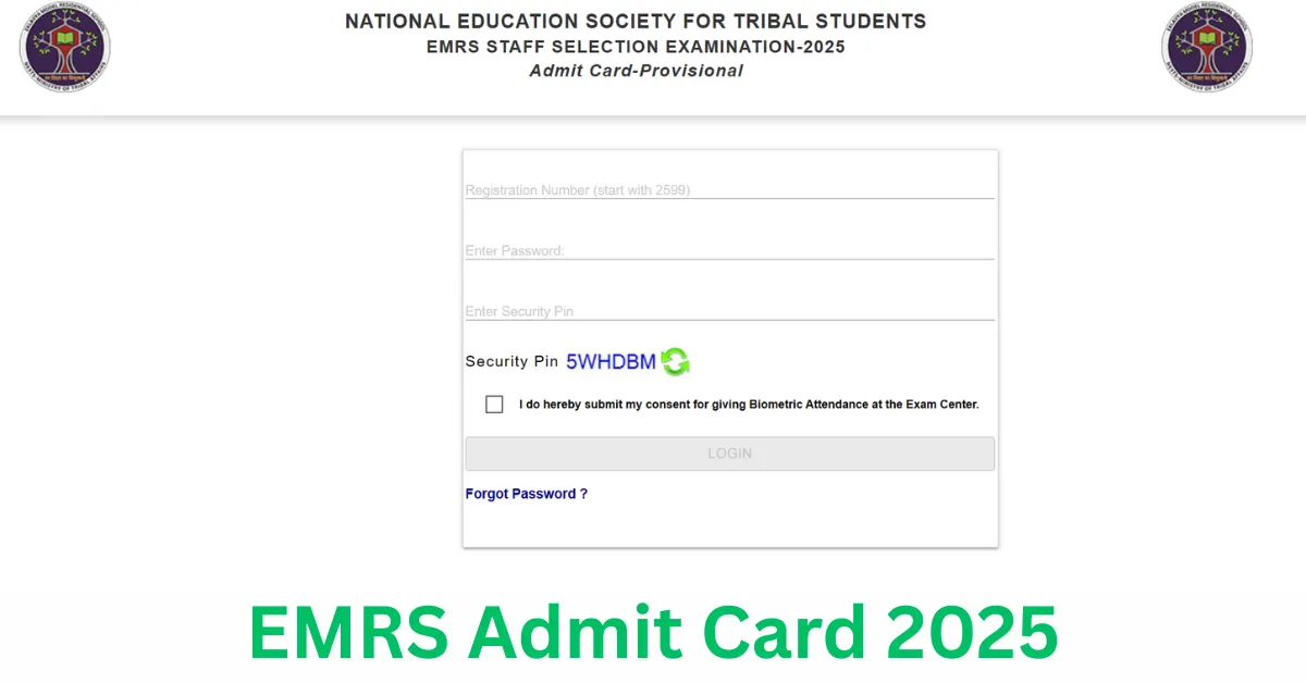 EMRS Admit Card 2025 Released : Direct Download link Here - examdunia.in