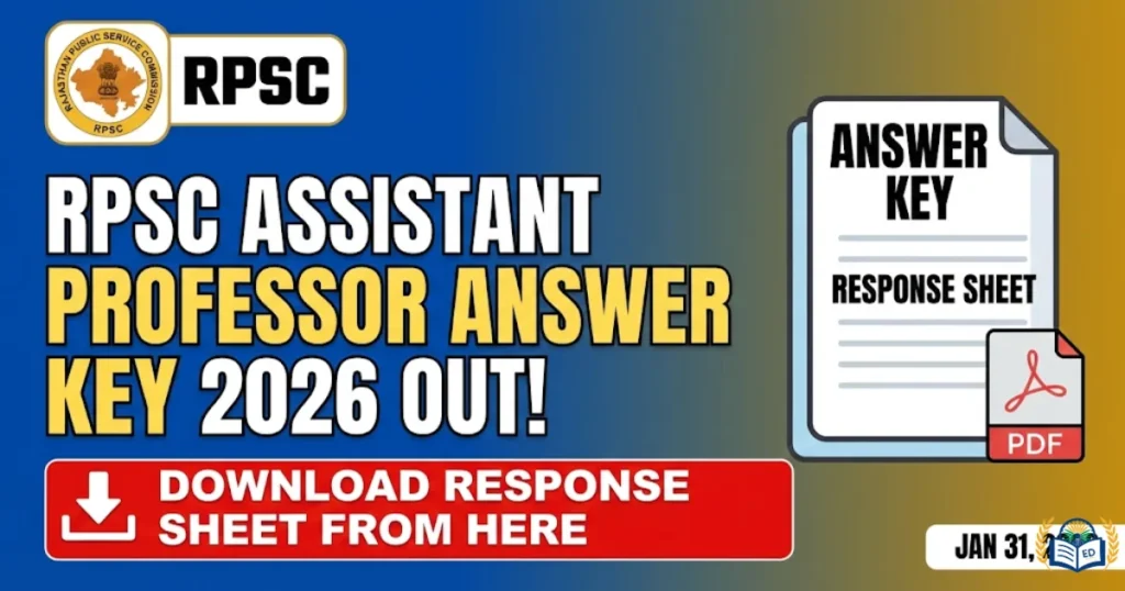 RPSC Assistant Professor Answer Key 2026 Out, Download Response sheet ...