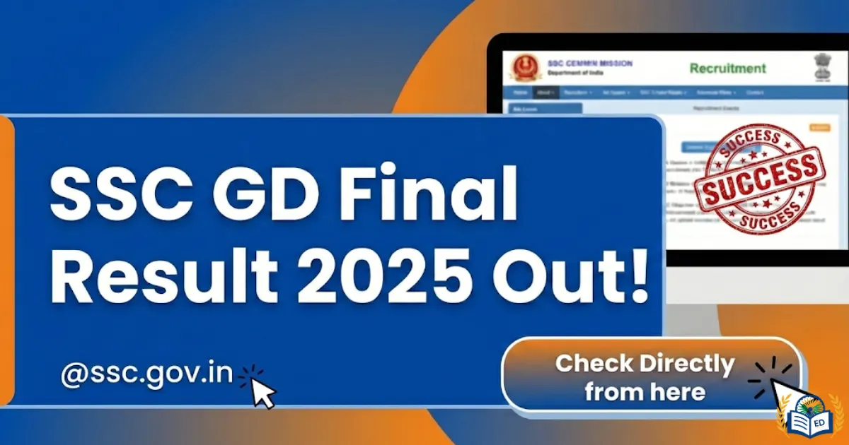 SSC GD Final Result 2025 out @ssc.gov.in, Check Directly from here ...