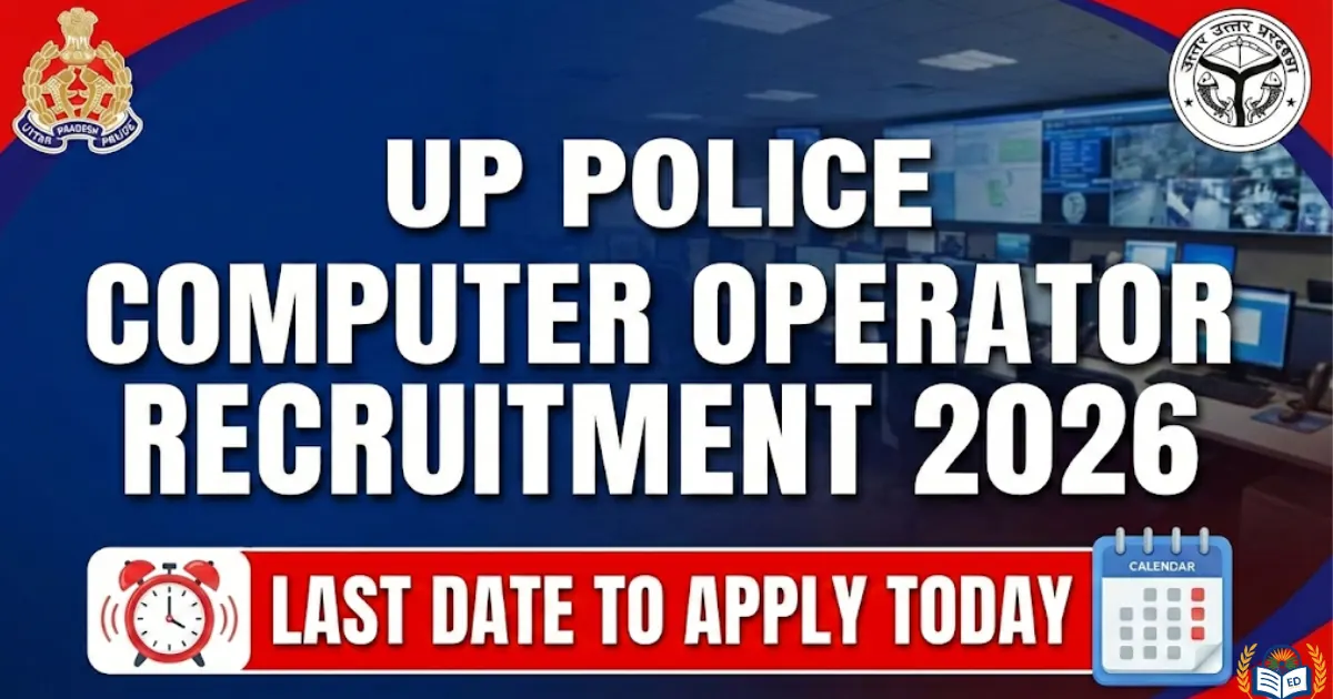 UP Police Computer Operator Recruitment 2026 : last date to apply today ...